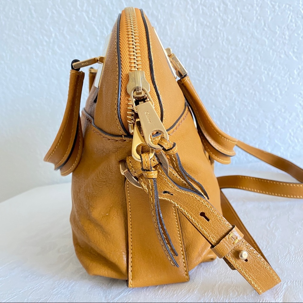 Chloe Cognac Angie 2 Way Double Zip Bag - Gem